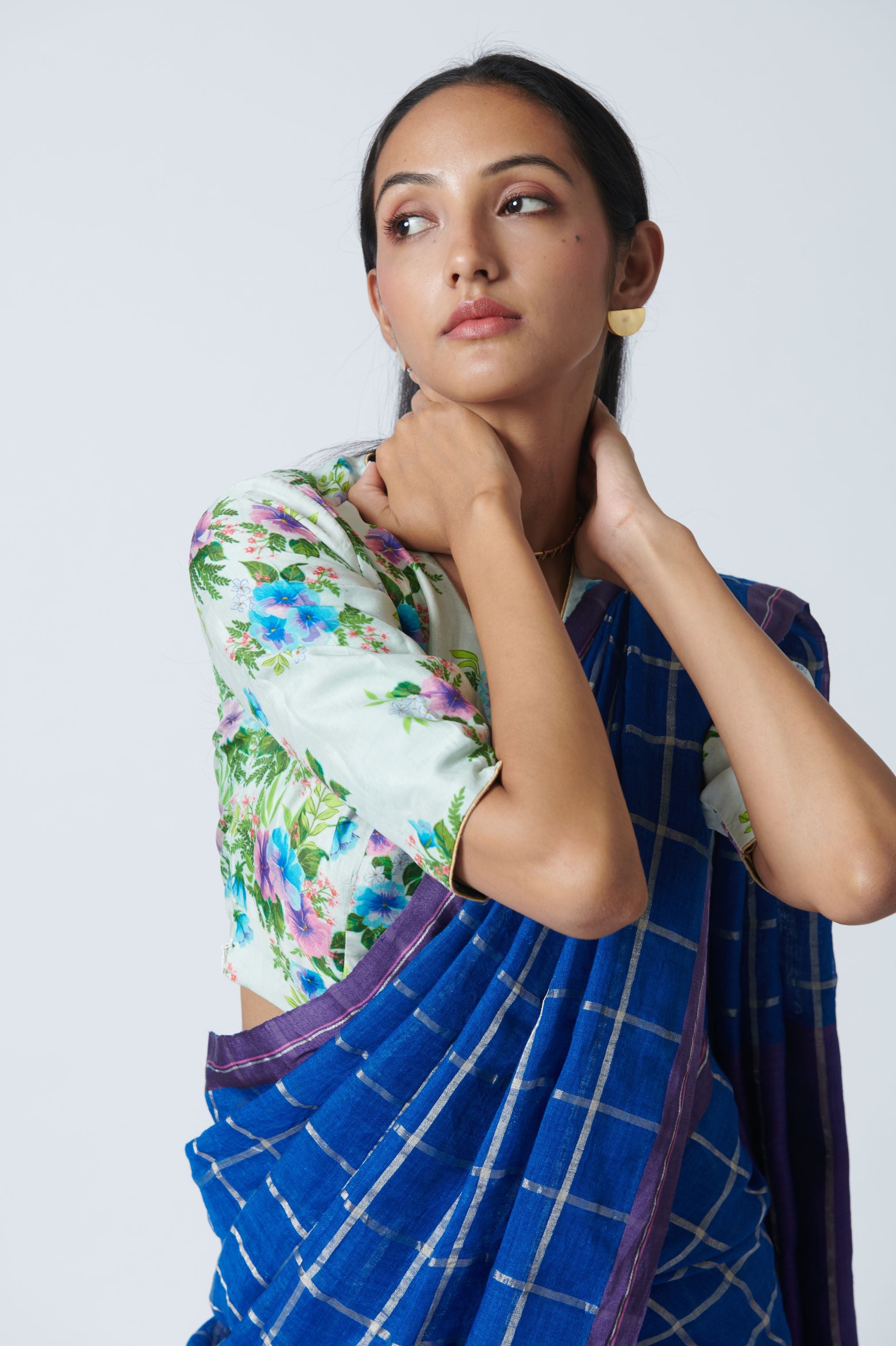 Lapis Blue Linen Sari